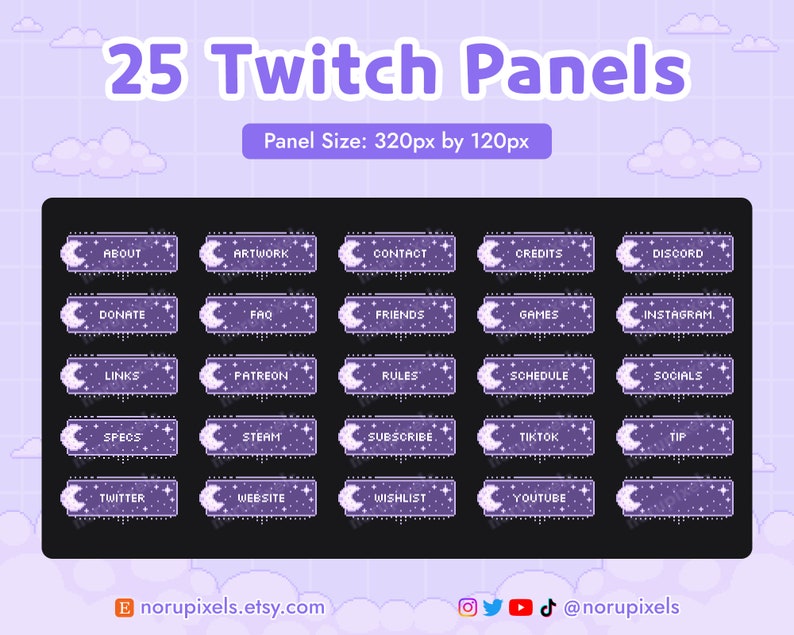 Celestial Purple Moon Twitch Stream Pack | Celestial Moon Stream ...