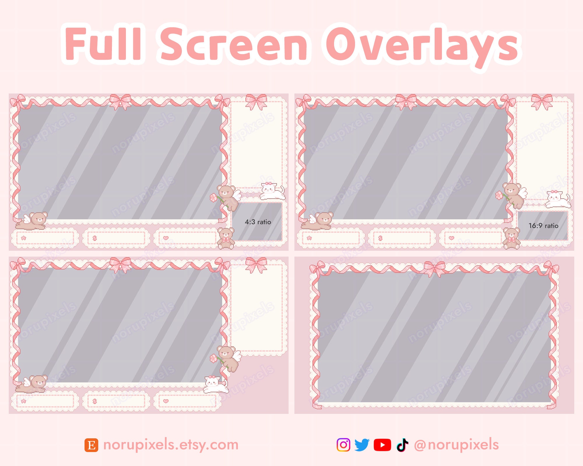 Coquette Twitch Stream Overlay Package | Coquette Aesthetic Stream ...