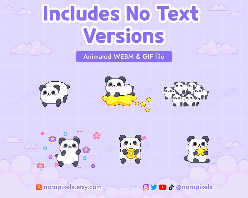 Animated Panda Stream Alerts Pack Cute Panda Twitch Stream - Etsy