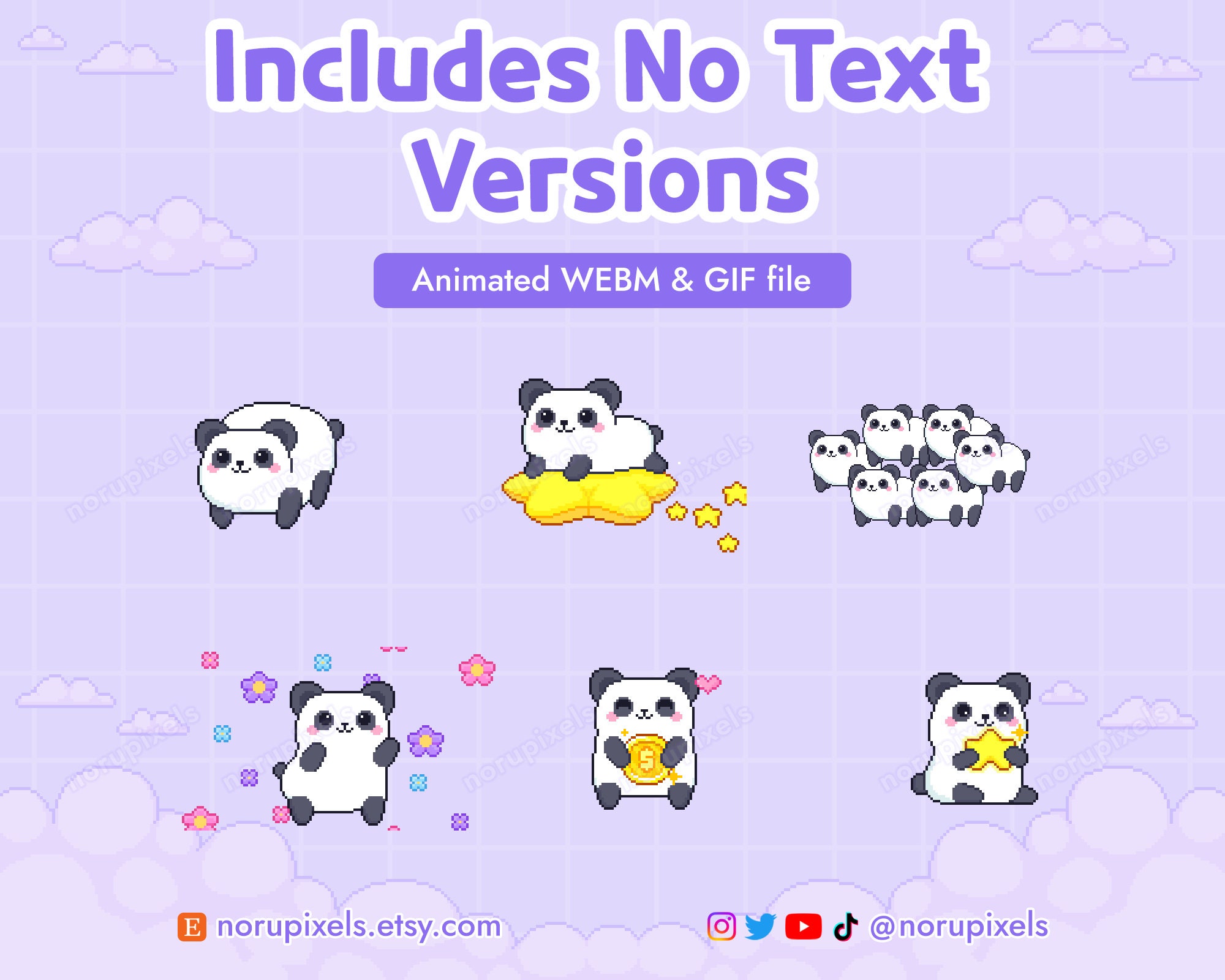 Animated Panda Stream Alerts Pack Cute Panda Twitch Stream - Etsy