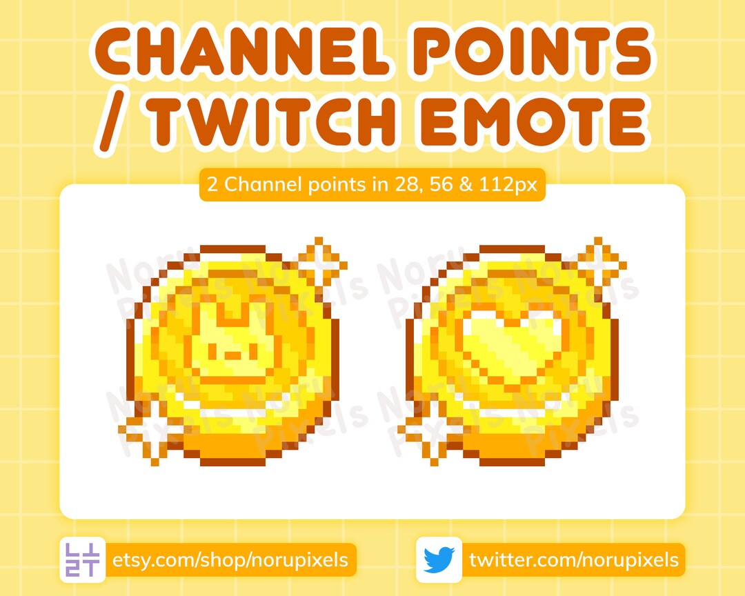 Gold Bunny Heart Pixel Coin Sparkles Token for Twitch Channel - Etsy
