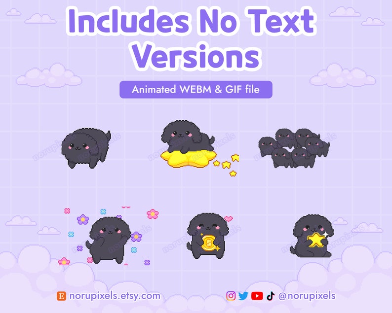 Animated Black Poodle Dog Twitch Alert Stream Alert Cute Dog - Etsy