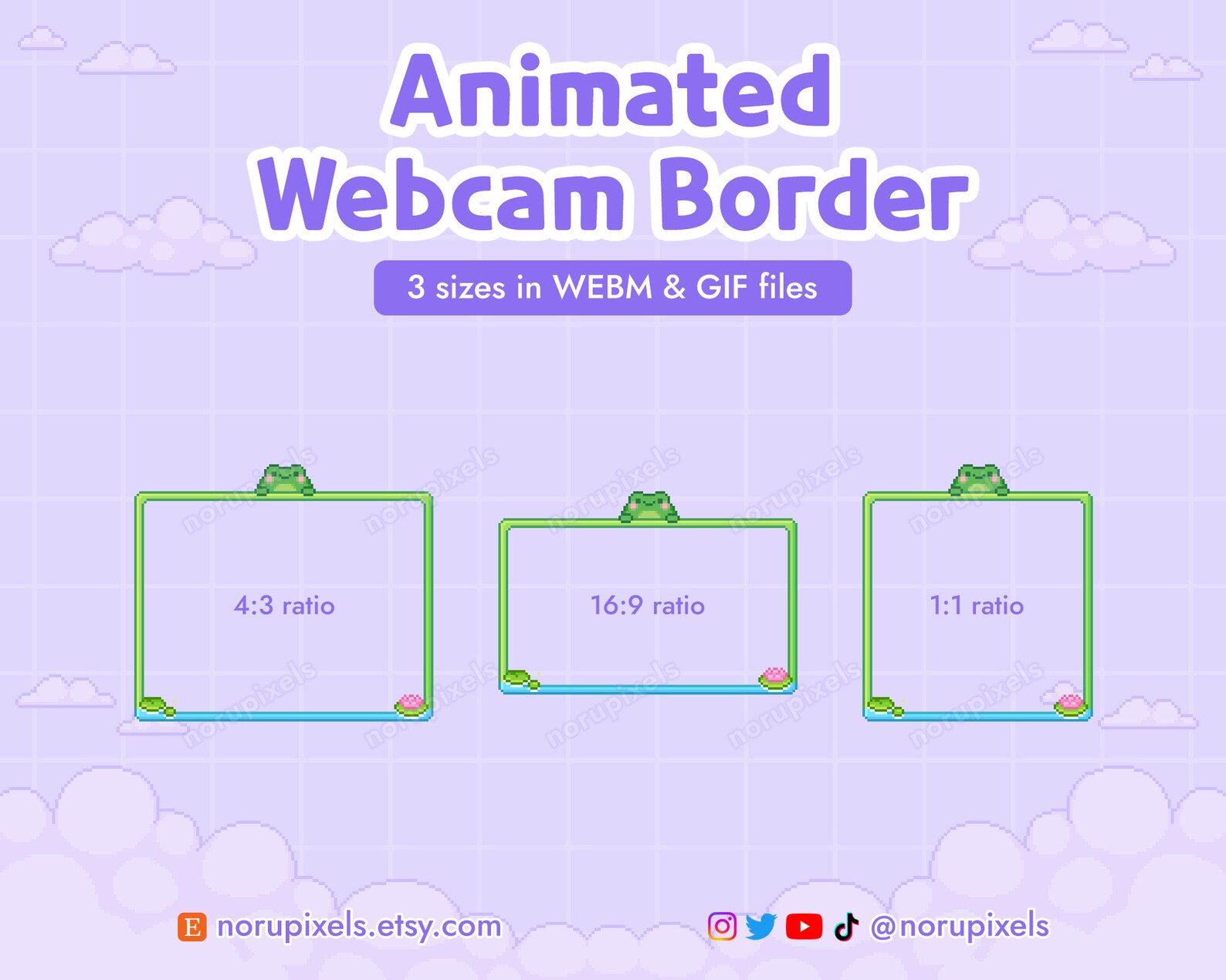 Cute Frog Webcam Border for Twitch Stream | Kawaii Frog Twitch Animated ...