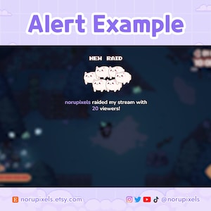 White Cat Raid Stream Alert | Cute Cat Animated Twitch Alerts - Etsy