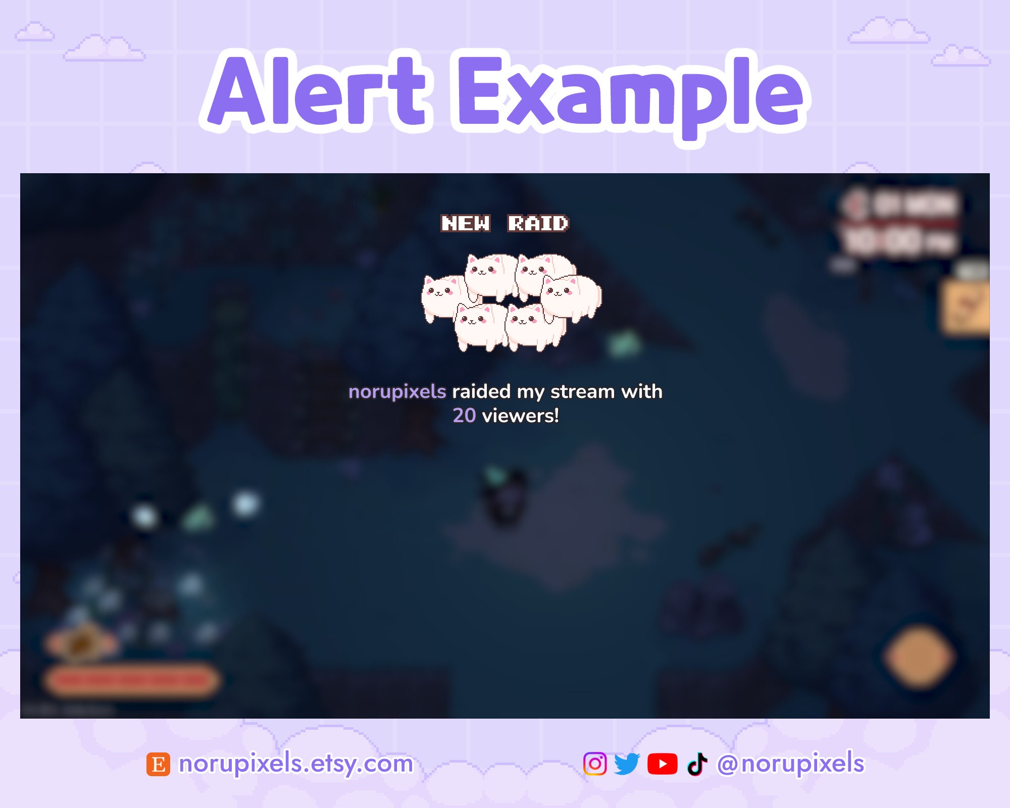 White Cat Raid Stream Alert | Cute Cat Animated Twitch Alerts - Etsy