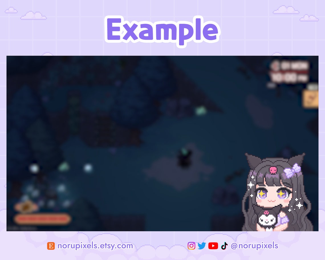 Kuro Girl Chibi Pngtuber Veadotube Mini for Twitch Streamer | Kawaii ...