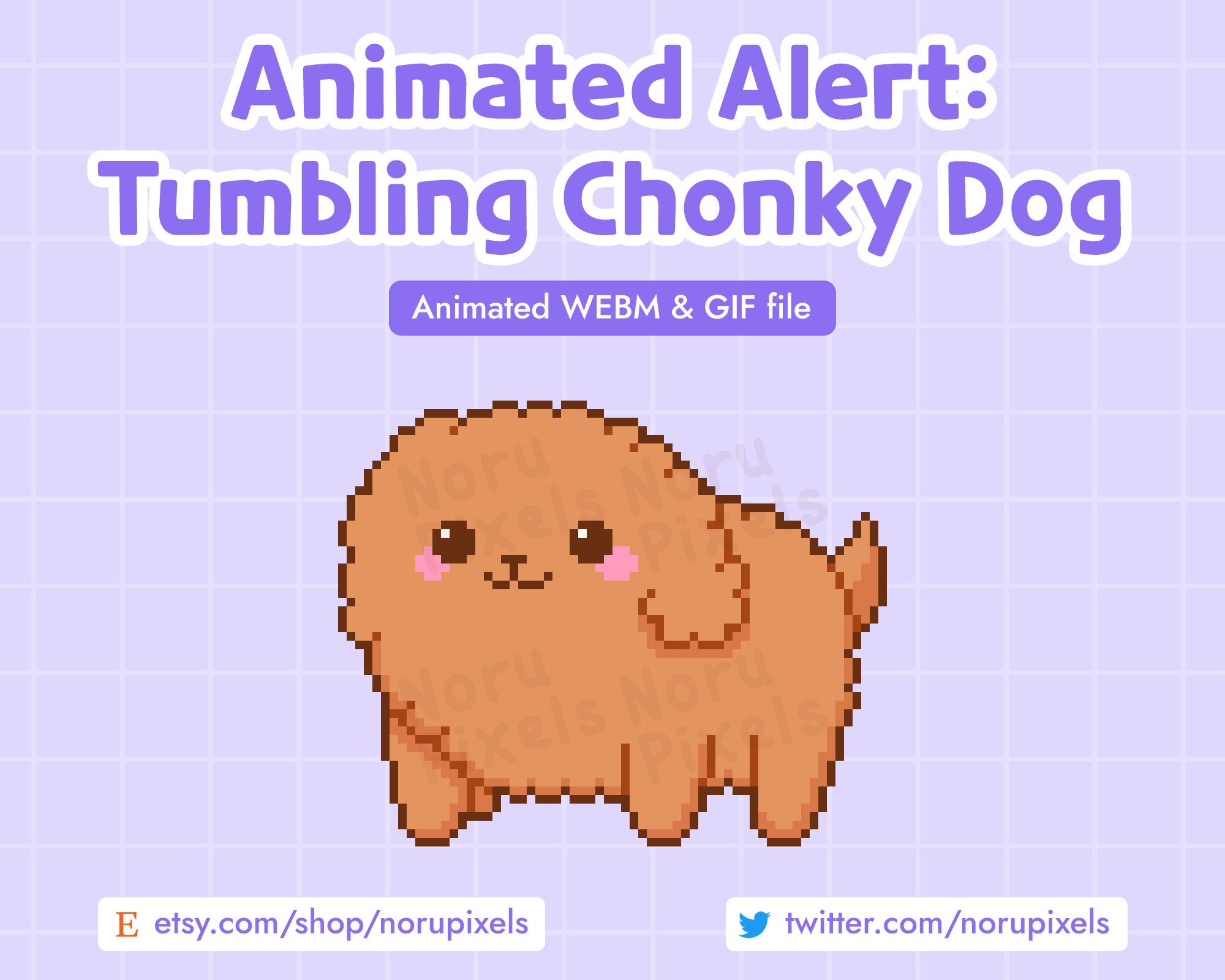 Animated Pixel Cavoodle Cavapoo Dog Twitch Alert Puppy Stream Alert ...