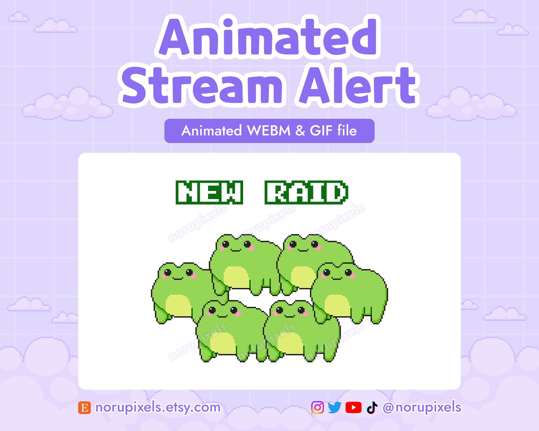 Frog Raid Stream Alert | Cute Frog Animated Twitch Alerts - Etsy