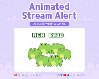 Frog Twitch Raid Alert Cute Pixel Forest Stream Overlay Kawaii Cozy ...