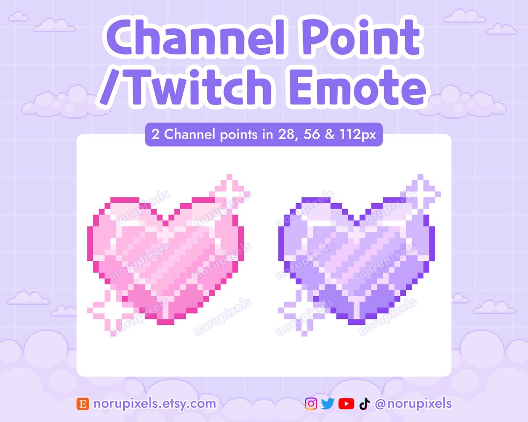 Pink Crystal Heart Twitch Channel Points Icon | Purple Heart Twitch ...