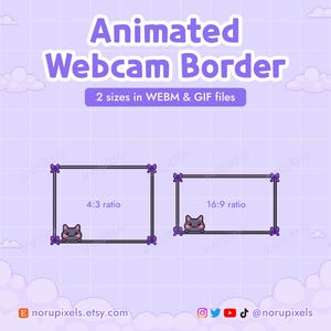 Black Kitty Webcam Border for Twitch Stream | Kawaii Cat Twitch ...