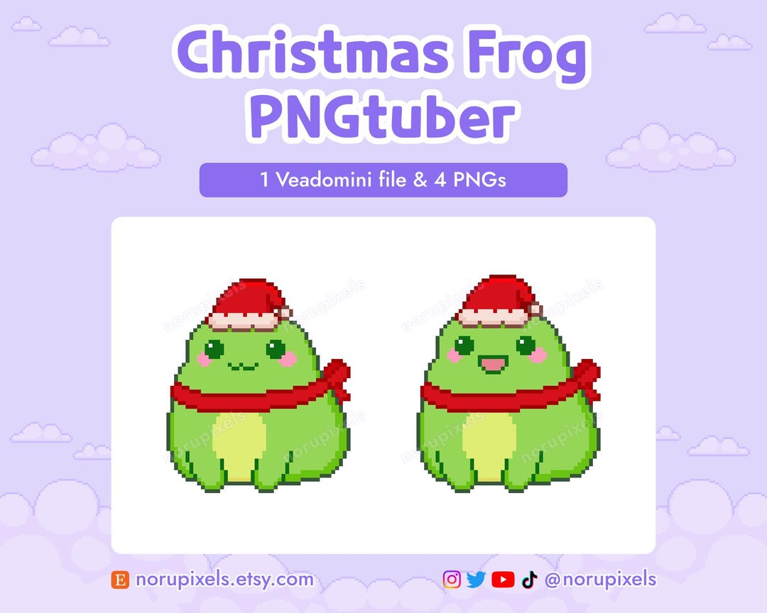 Christmas Frog Pngtuber Veadotube Mini for Twitch Streamer OBS Discord ...