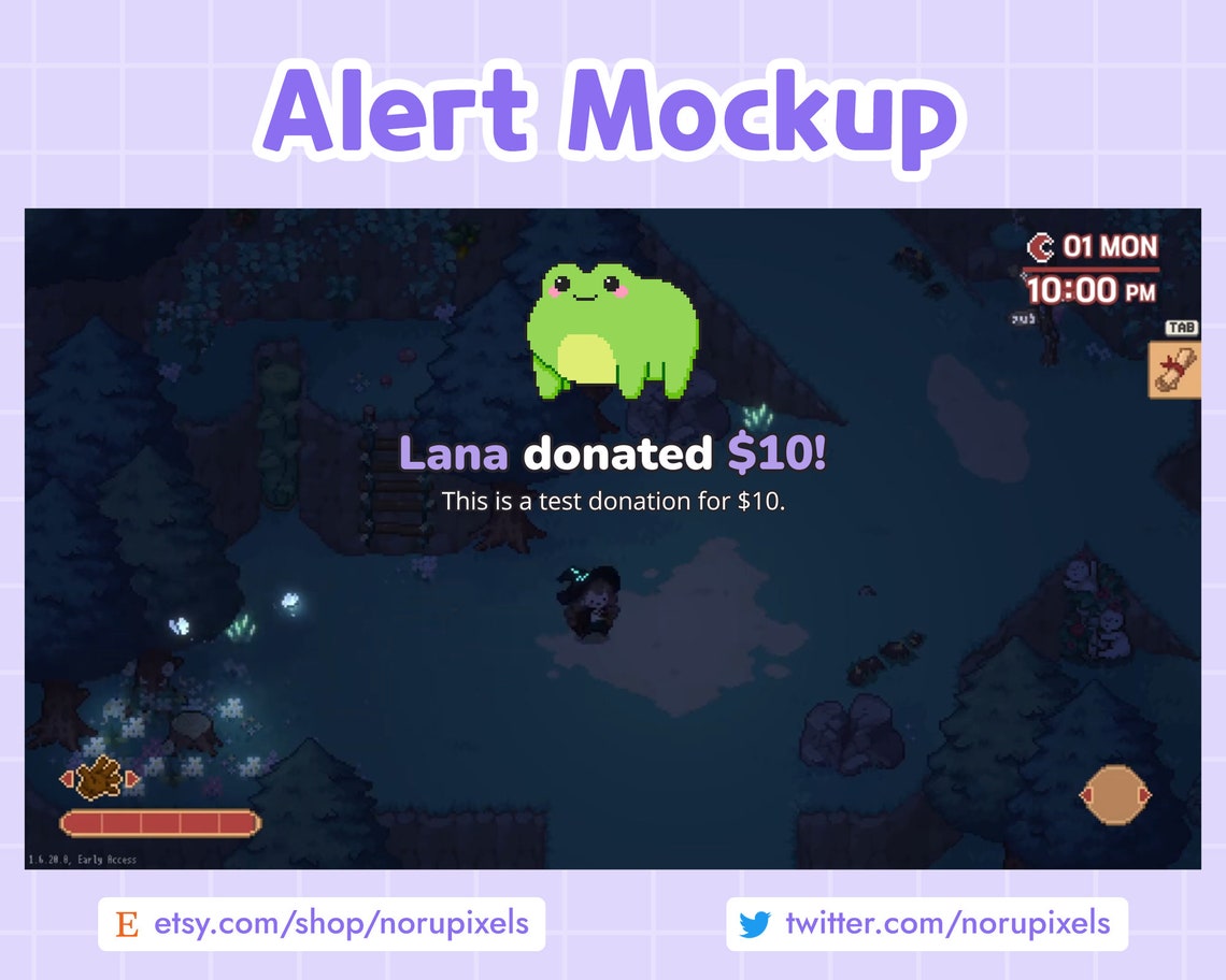 Animated Pixel Frog Twitch Alert Stream Alert Tumbling Frog Cute Frog ...