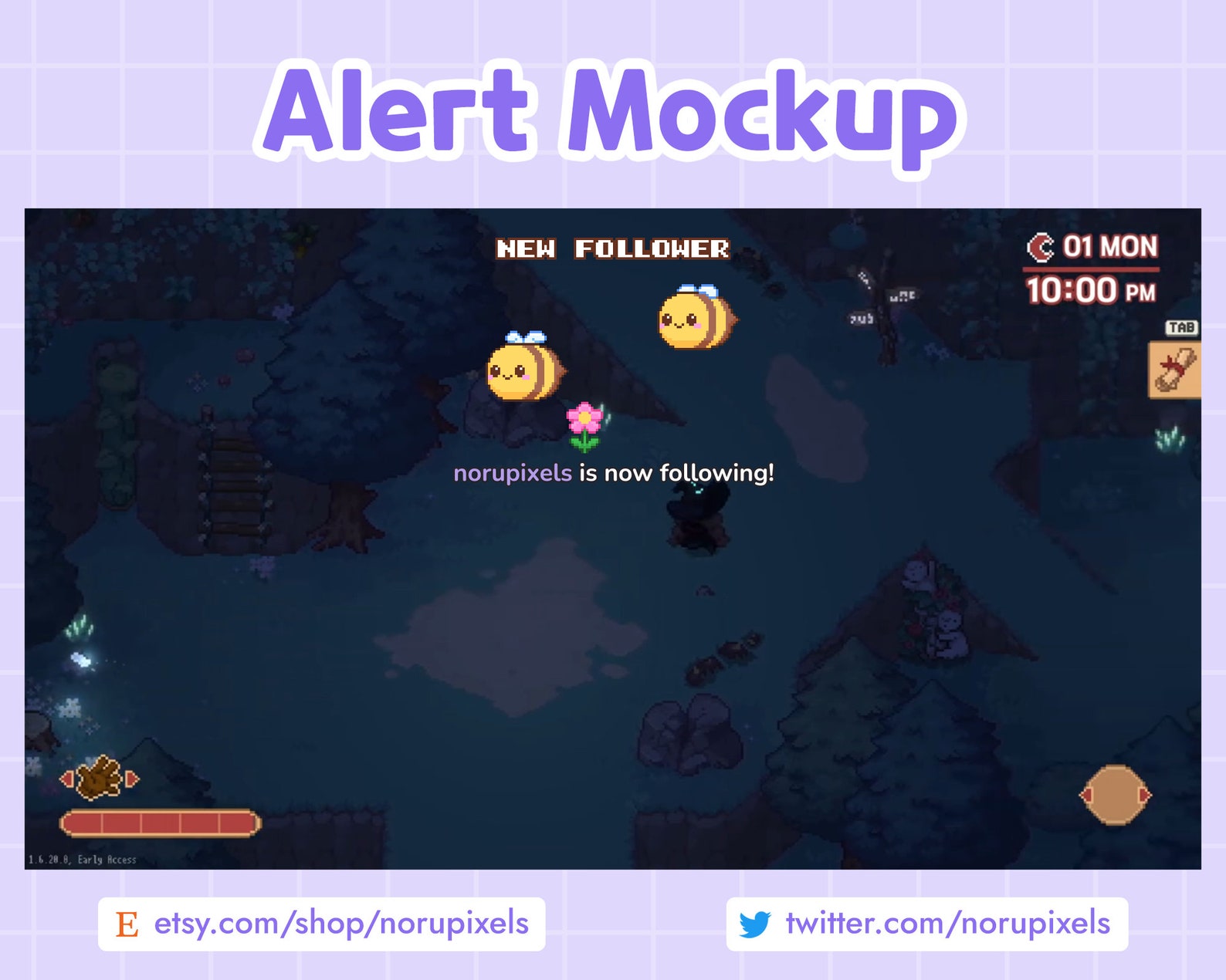 6 Animated Bee Twitch Stream Alerts Pack Cute Pixel Bee Raid Stream ...
