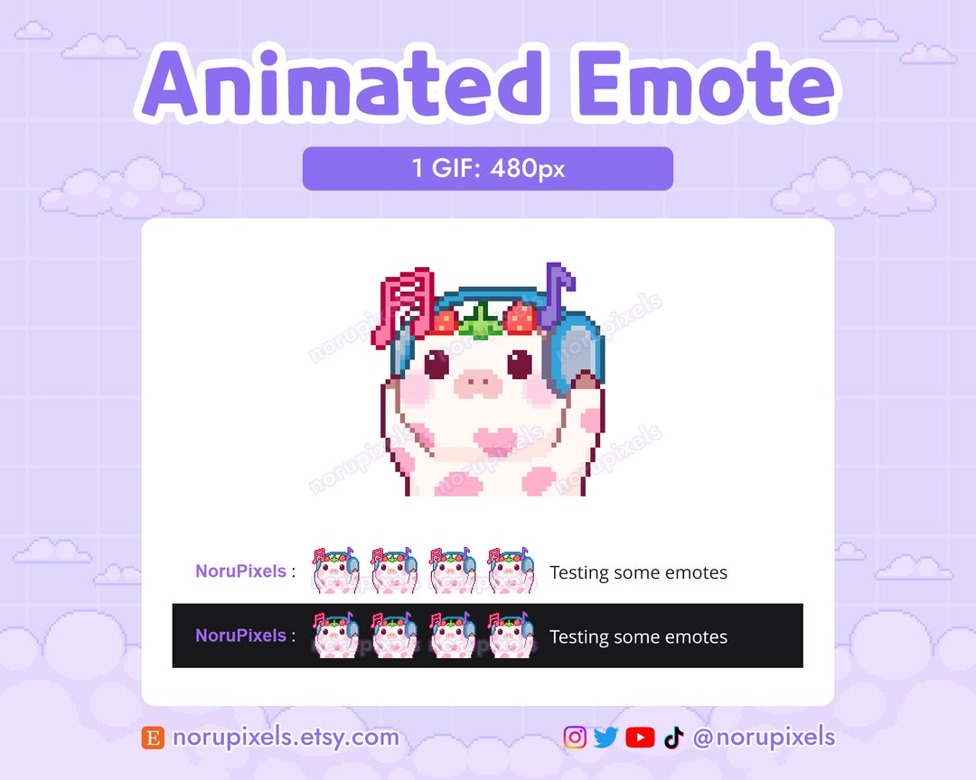 Strawberry Cow Jam Emote for Twitch Stream Animated Strawberry Cow ...