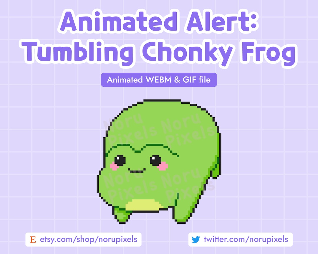 Animated Pixel Frog Twitch Alert | Stream Alert Tumbling Frog | Cute ...