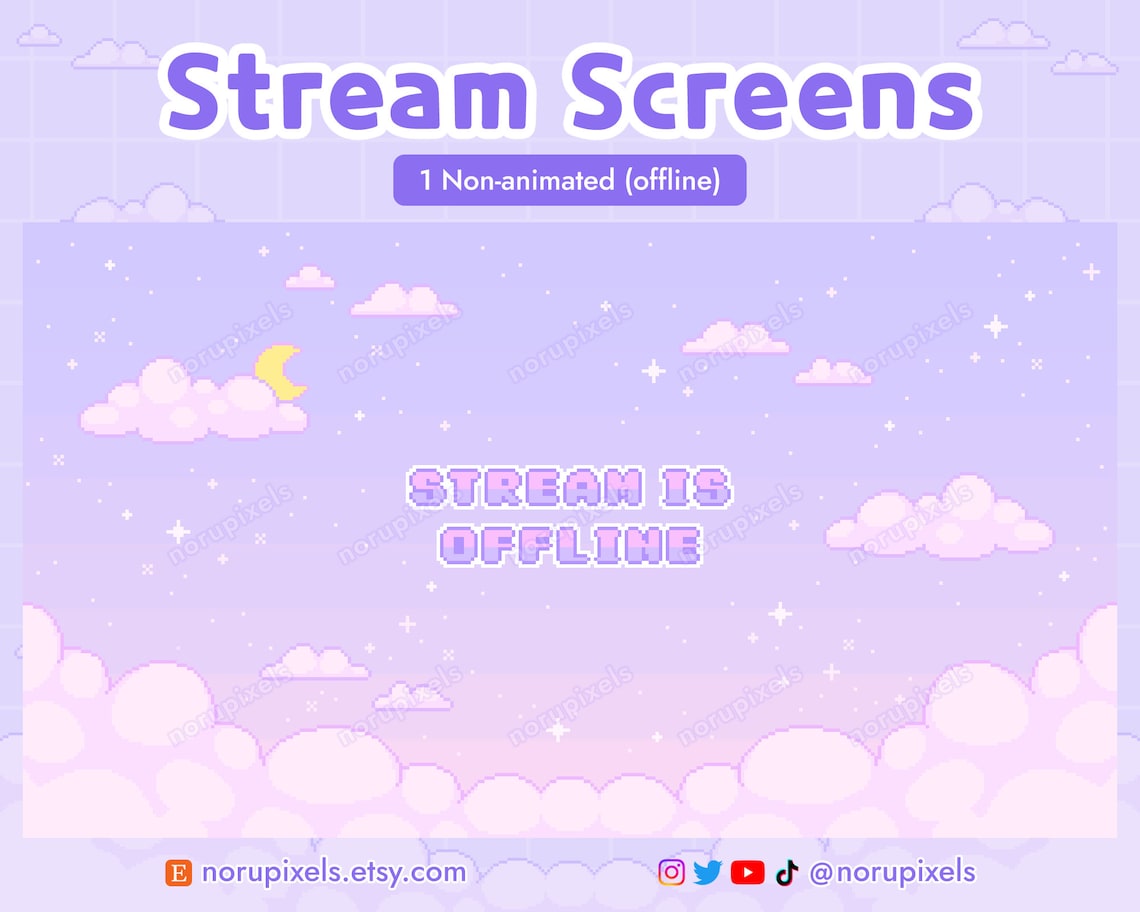 Pastel Aesthetic Twitch Stream Overlay Package Pastel Sky Animated ...