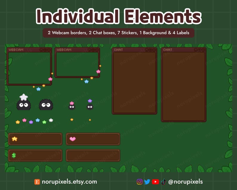Animated Soot Sprite Stream Package, Cozy Pixel Art Forest Twitch ...