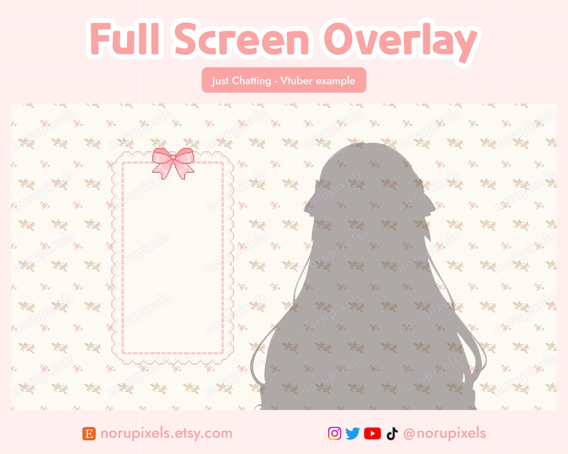 Coquette Aesthetic Teddy Stream Overlay Set for Twitch | Coquette Bears ...