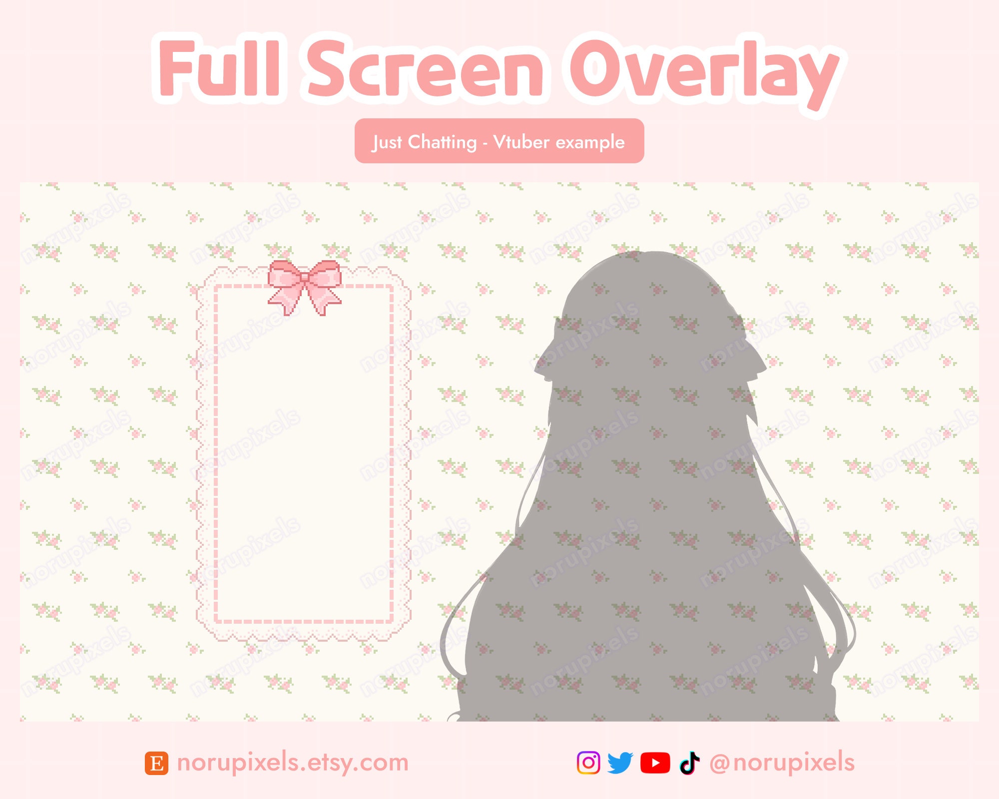 Coquette Aesthetic Teddy Stream Overlay Set for Twitch | Coquette Bears ...