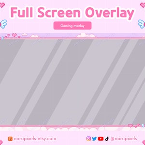 Kawaii Heart Stream Overlay Set for Twitch | Valentines Twitch Stream ...
