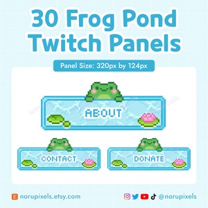 Frog Pond Twitch Panels Cute Frog Stream Panels Pixel Art for Twitch ...