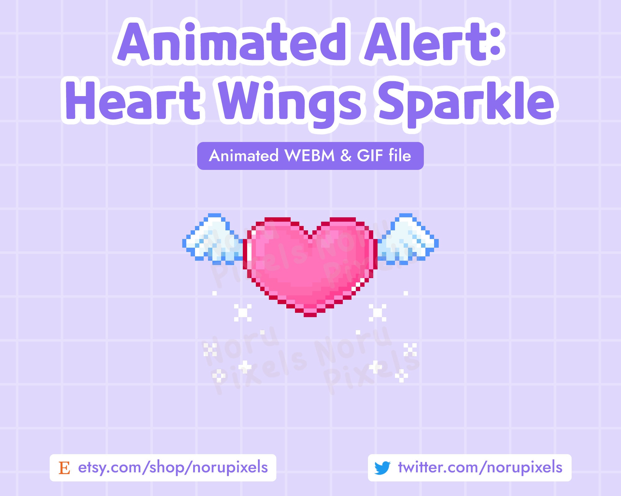Animated Cute Pixel Heart Stream Alert | Animated Twitch Alert | Kawaii ...