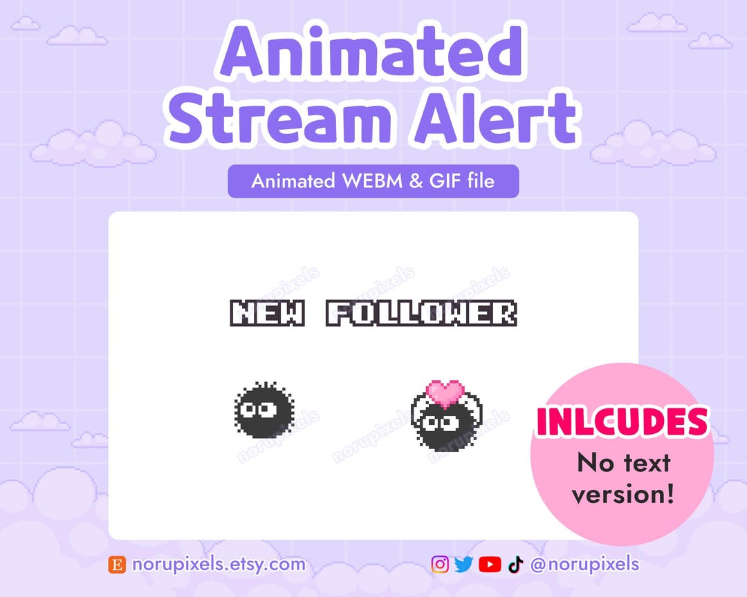 Soot Sprite Follower Stream Alert | Pixel Animated Twitch Alerts Cute ...