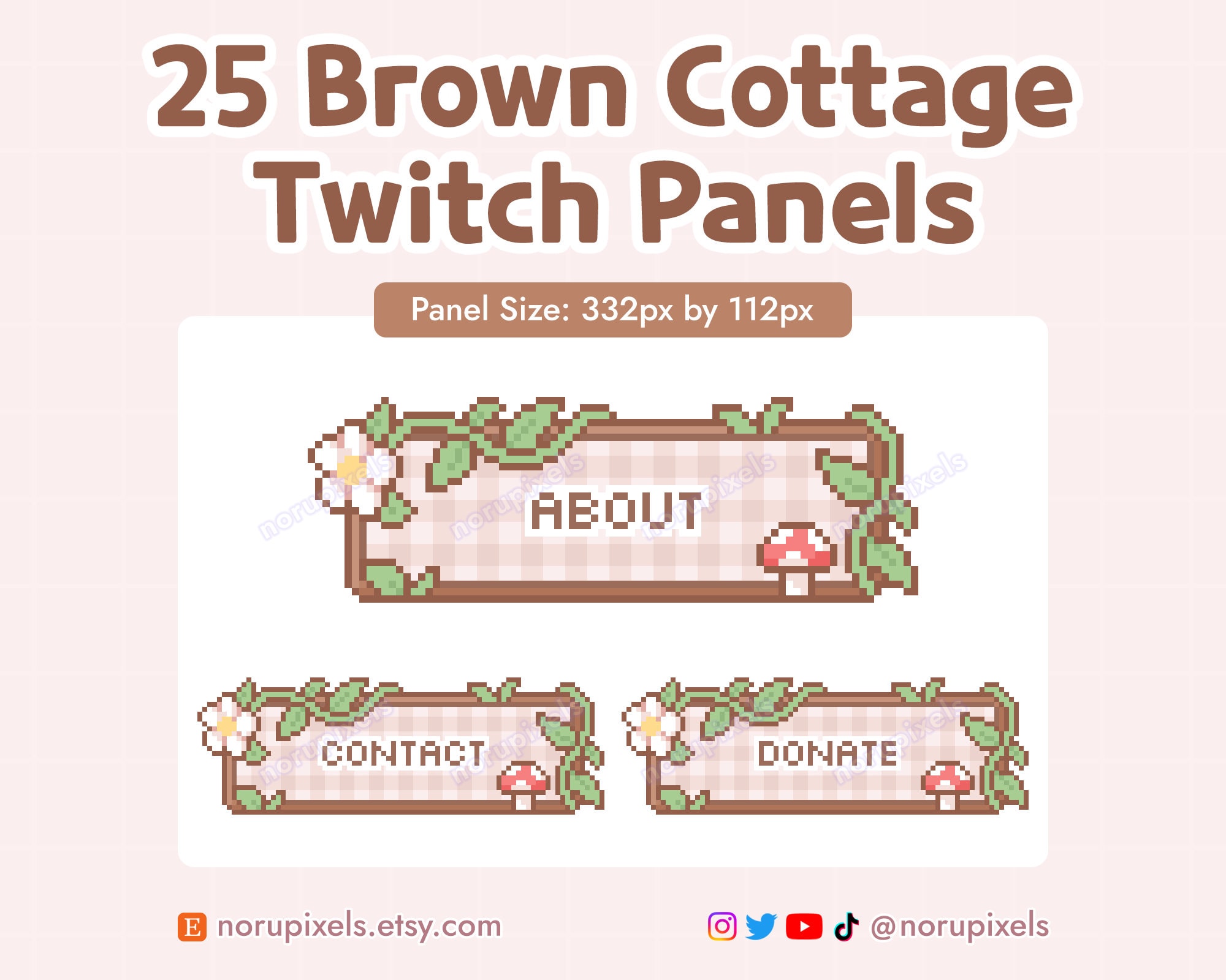 Cozy Cottagecore Twitch Panels | Cute Cottage Stream Panels for Twitch ...