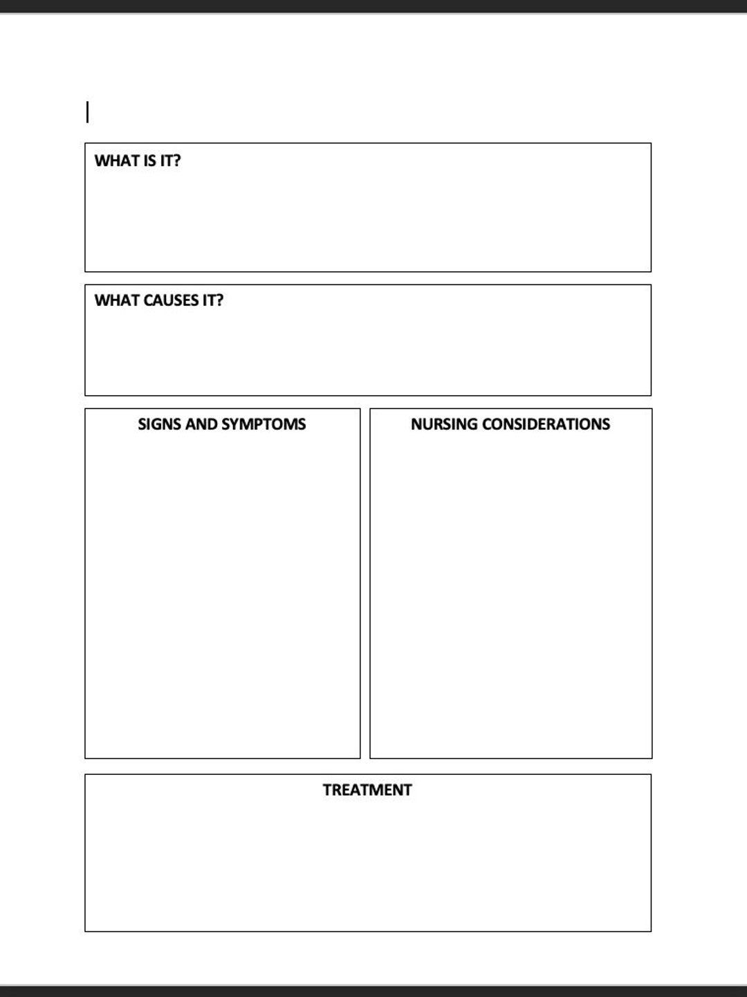 Pathophysiology Template for Nursing School - Etsy