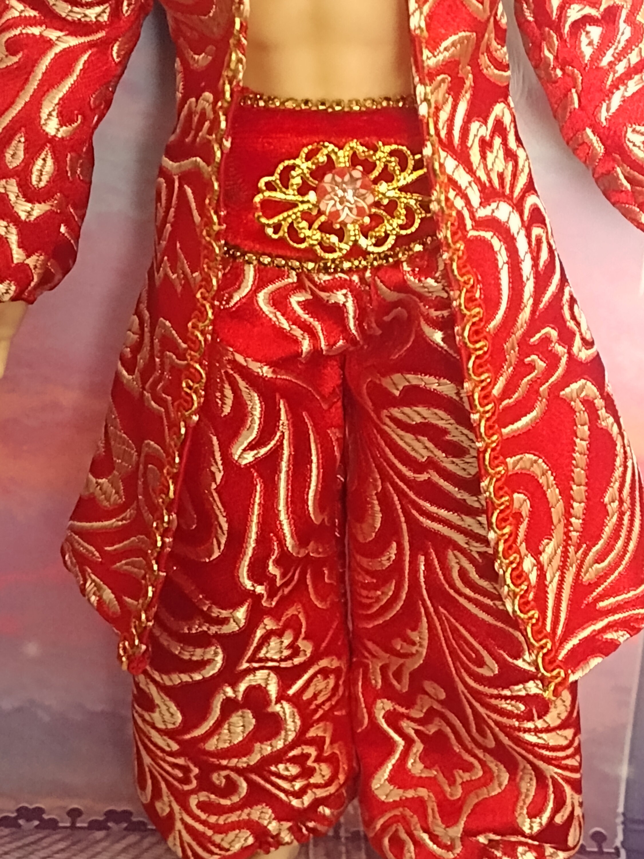 12 Male Fashion Doll Arabian Prince Outfit Red and Gold Brocade - Etsy