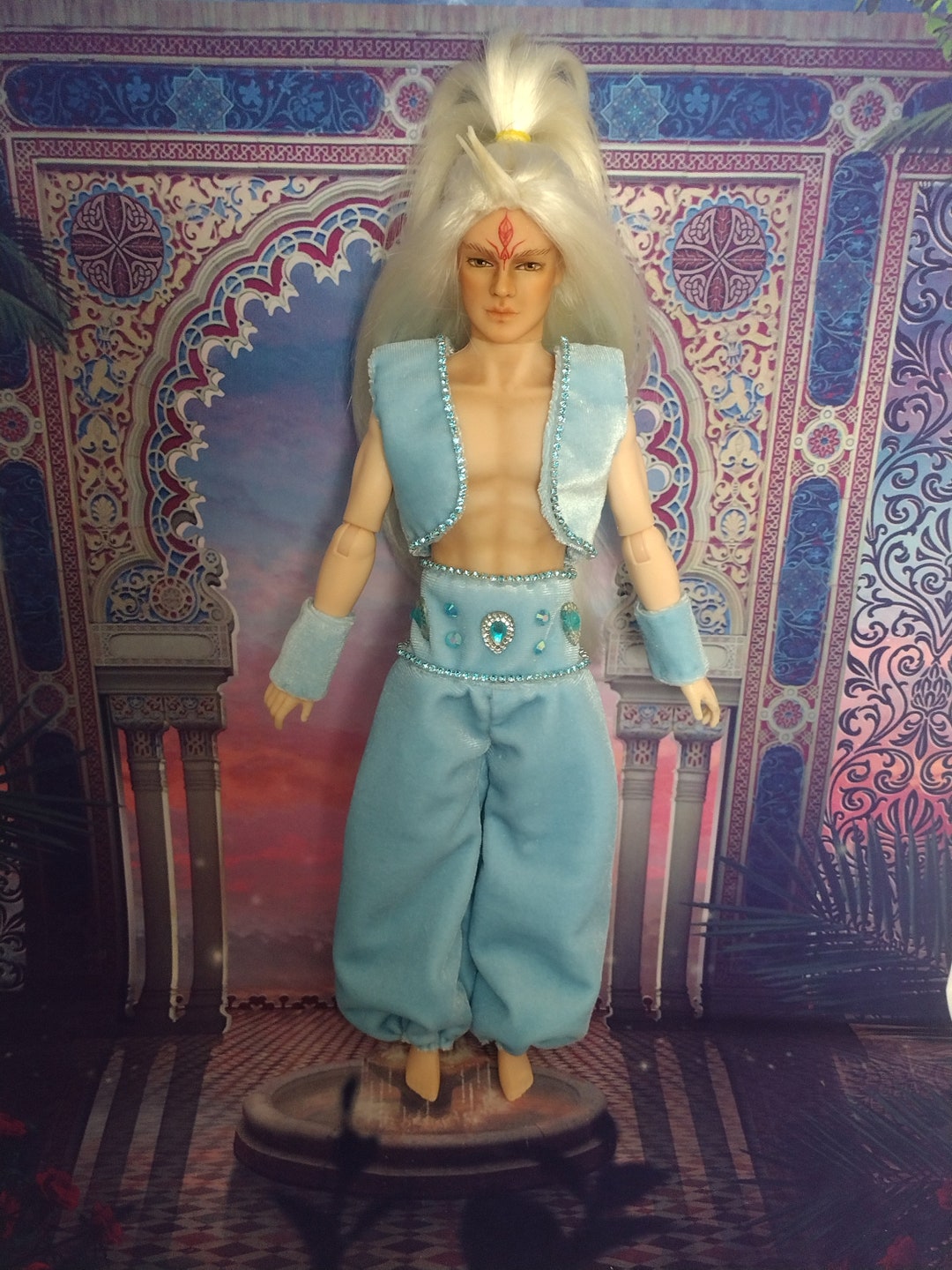 12 Male Fashion Doll Arabian Prince Outfit Light Blue Velvet - Etsy