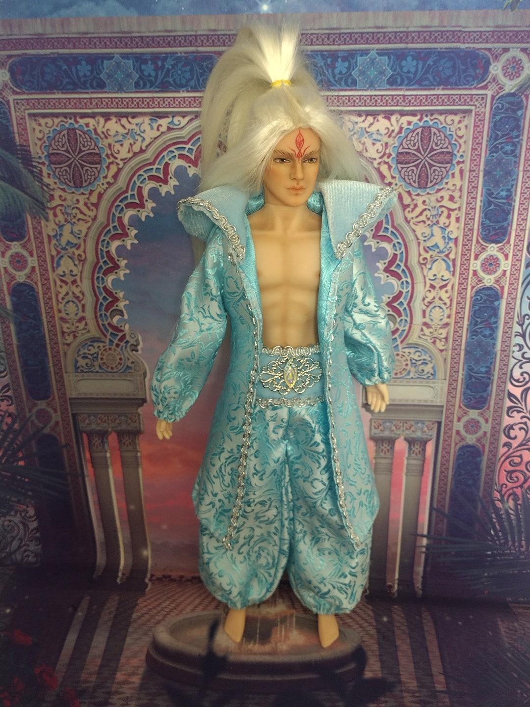 12 Male Fashion Doll Arabian Prince Outfit Light Blue Brocade - Etsy