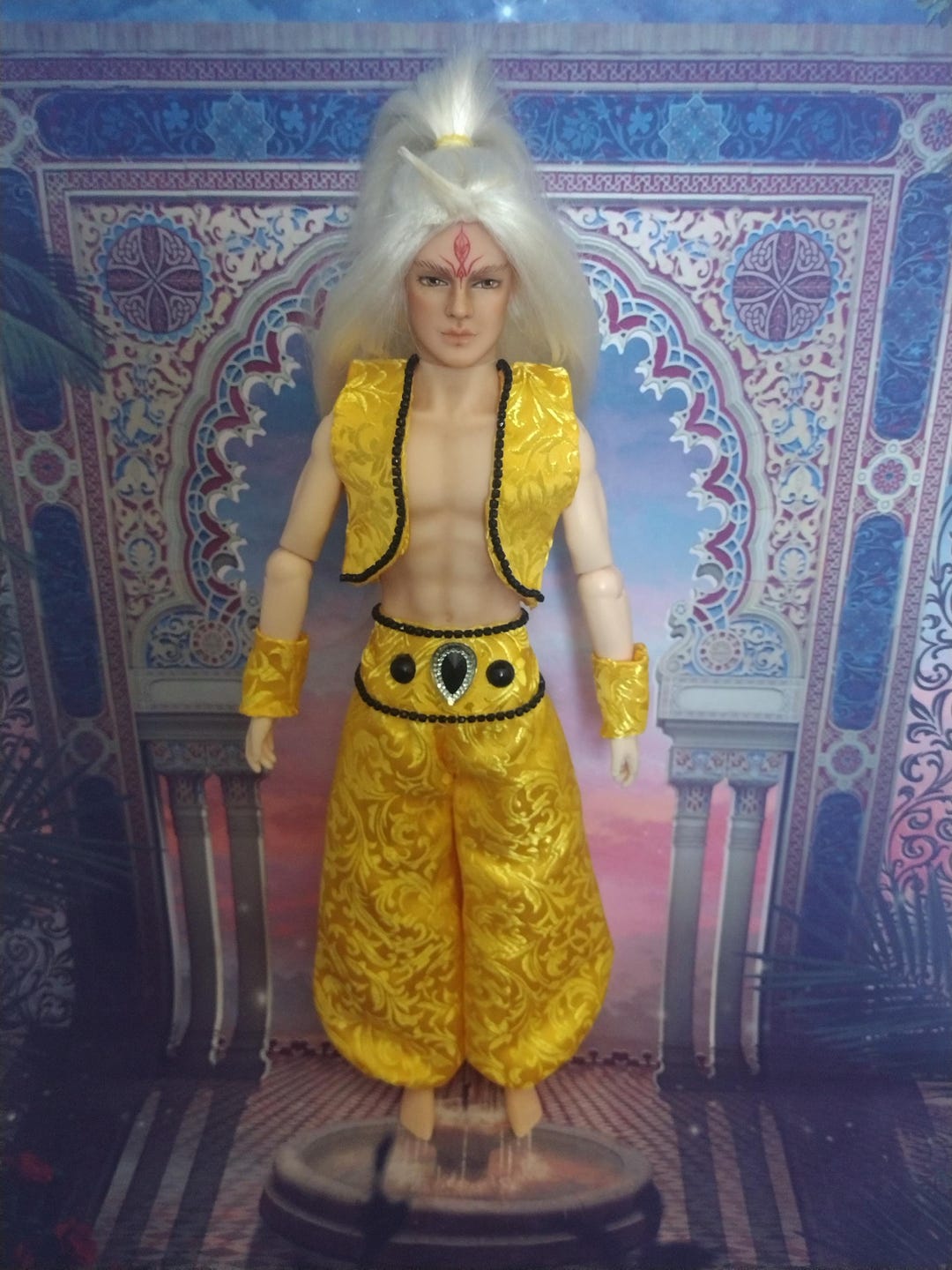 12" Male Fashion Doll Arabian Prince Outfit Yellow Brocade - Etsy