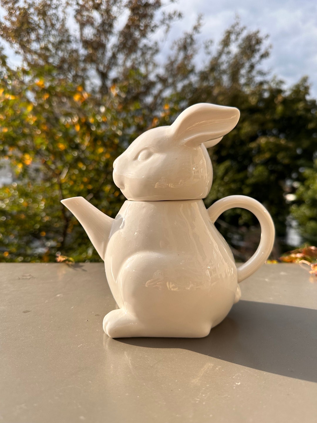 Porcelain Rabbit Teapot Christmas Gift Happy New Year Ceramic Teapot ...