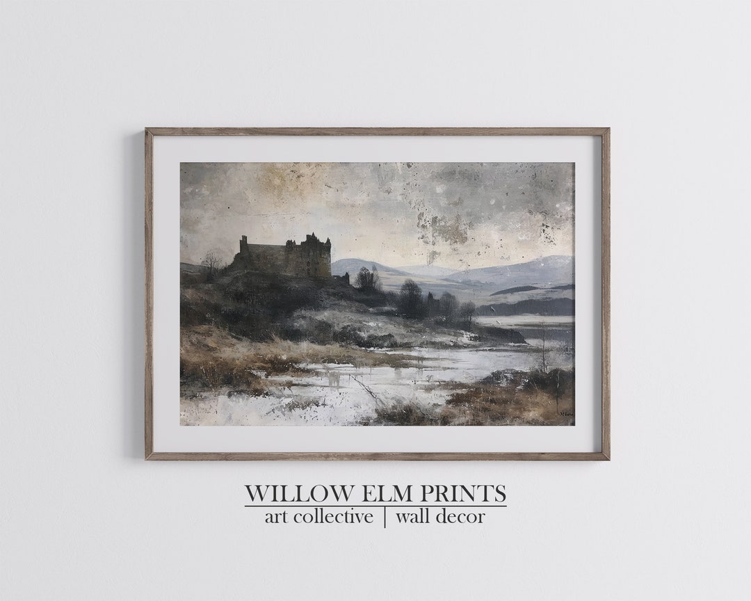 Vintage Scottish Landscape Print, Nature Painting, Scottish Castle in ...