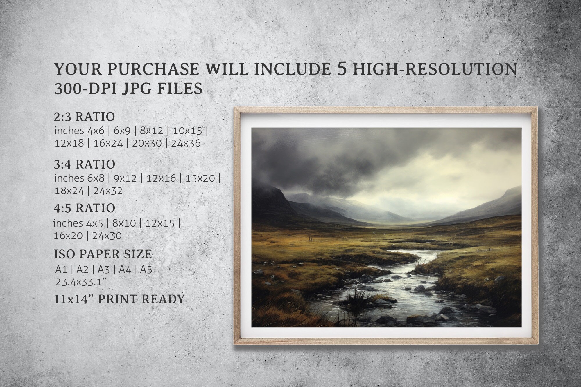 Vintage Scottish Landscape Print, Nature Painting, Moody Earth Tones ...