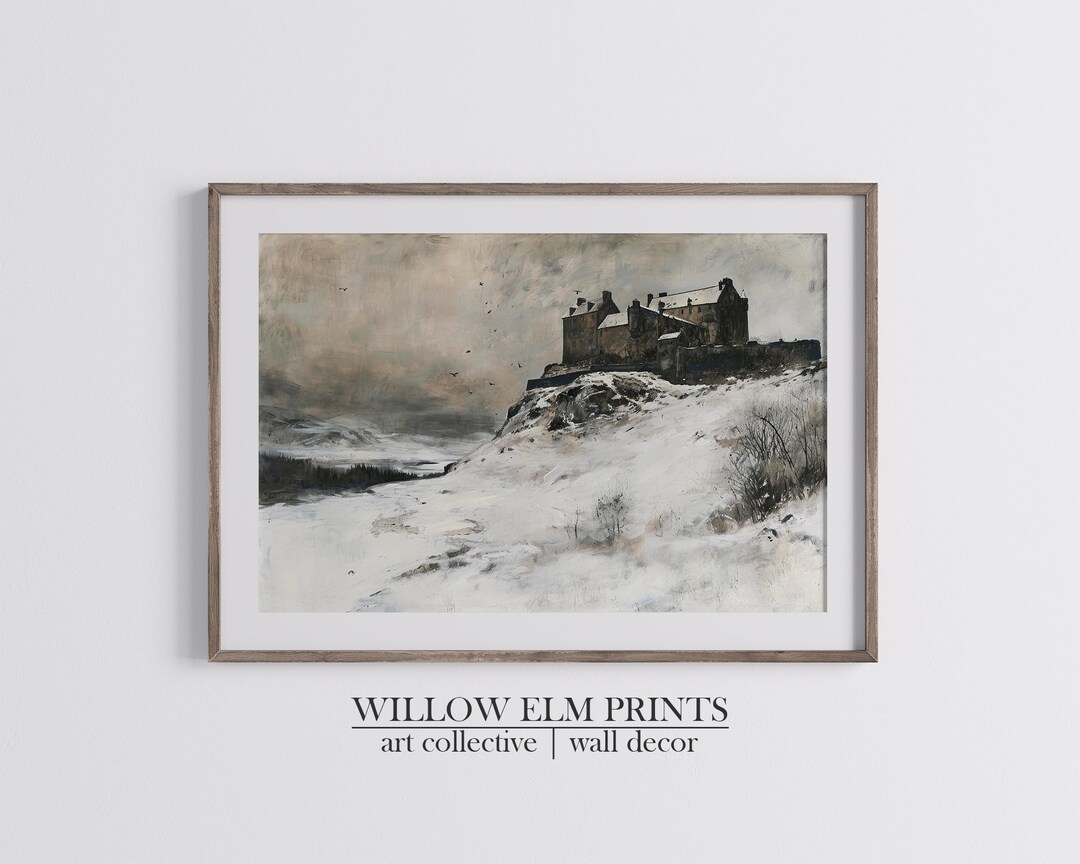 Vintage Scottish Landscape Print, Nature Painting, Scottish Castle in ...