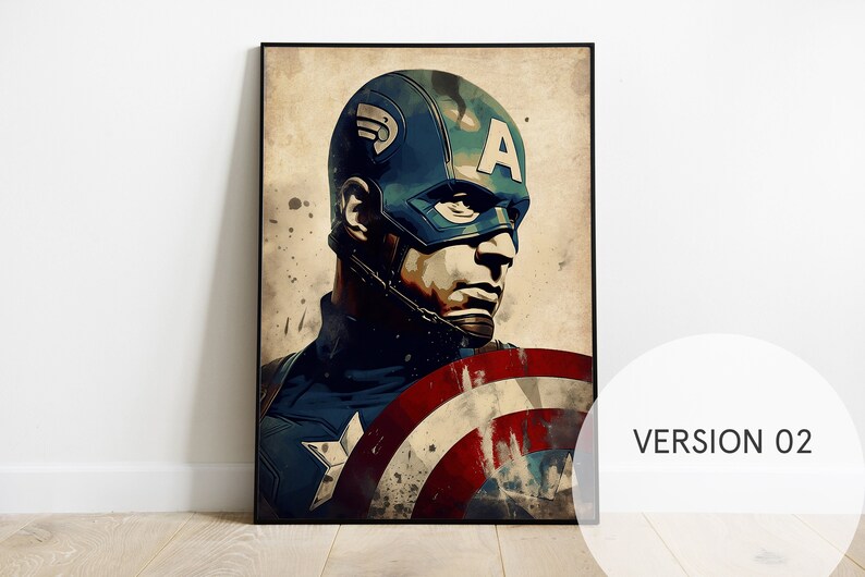 6 Superhero Illustrations Vintage Hero Posters Set Superhero Vintage ...