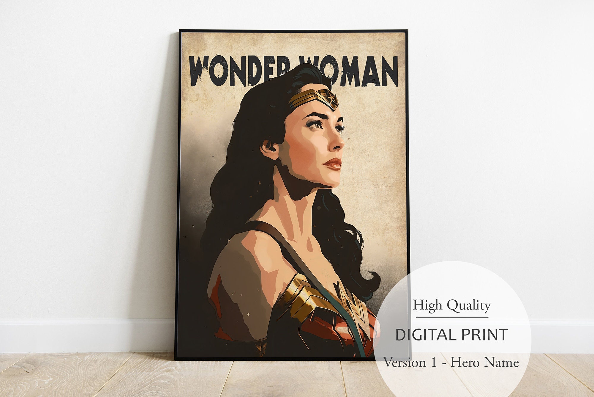 24 DC Superhero Illustrations Vintage Hero Posters Set, Superhero ...