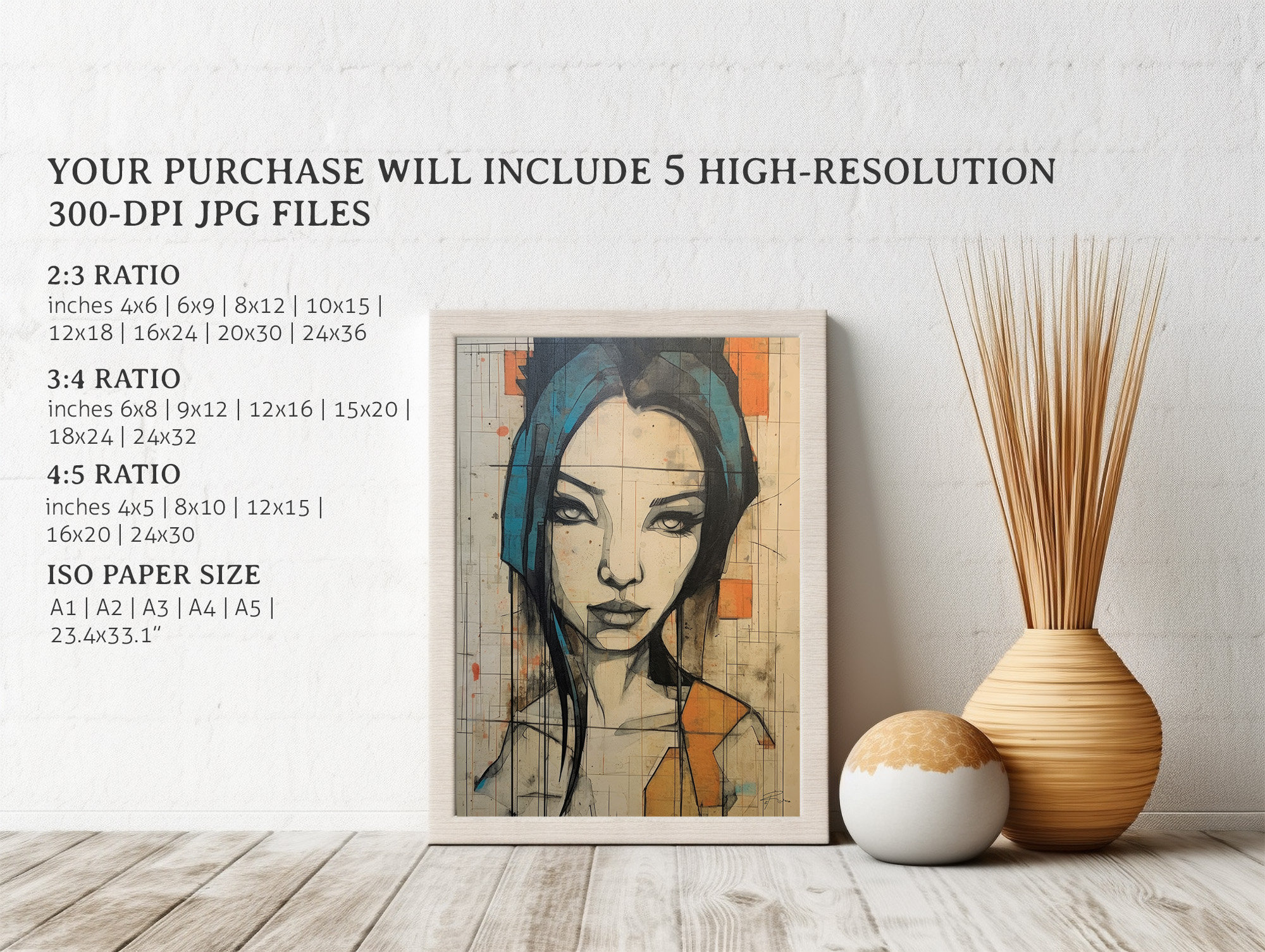 Abstract Portrait Painting, Modern Wall Decor, Modern Art, Original ...