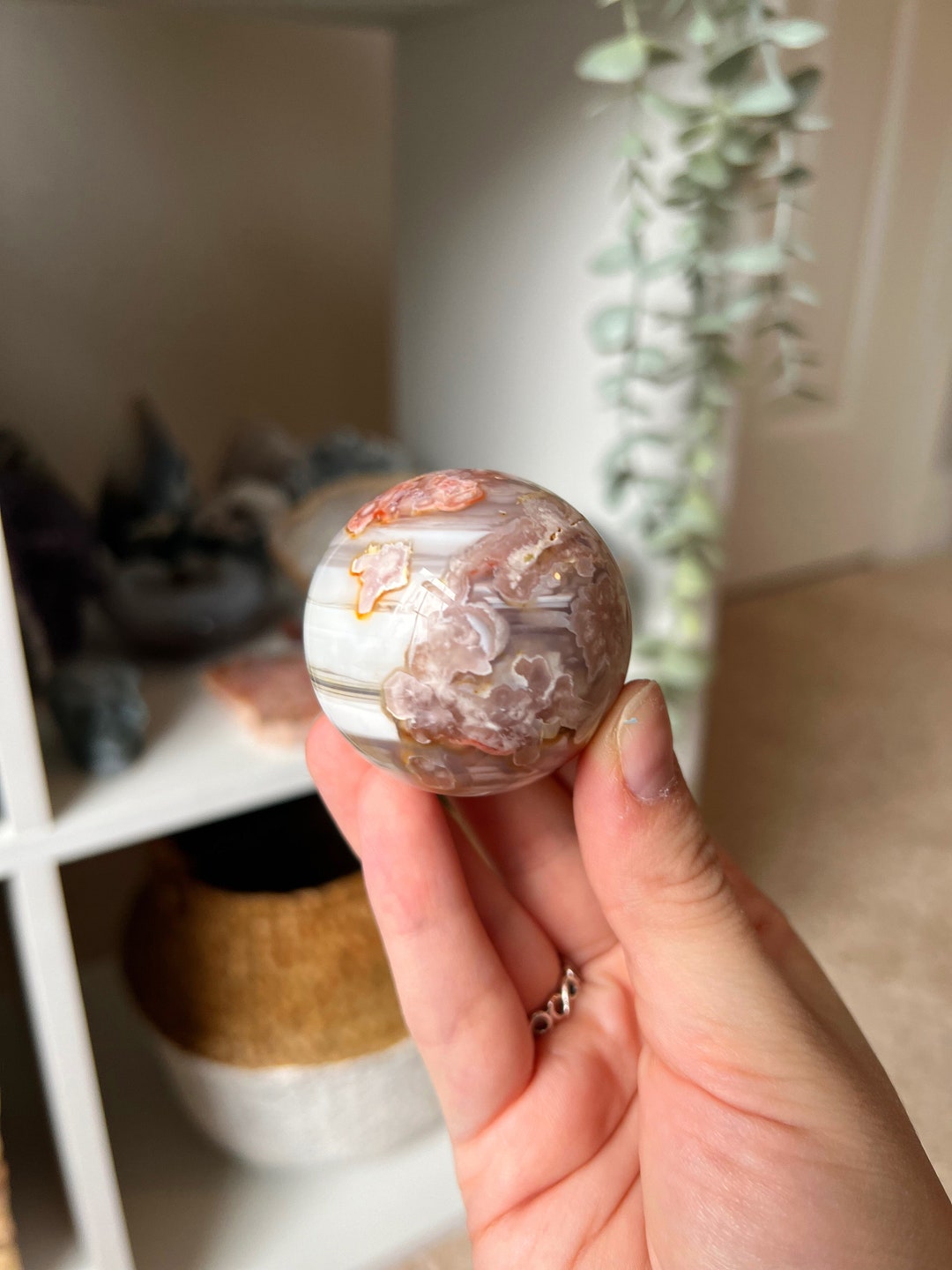 Beautiful Banded Insane Flower Agate Sphere - Etsy