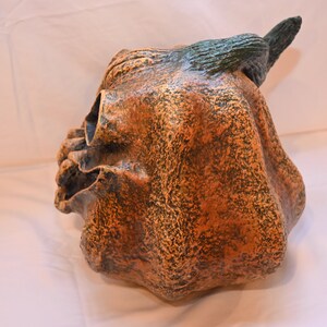 Halloween Paper Mache Pumpkin, One-of-a-kind, Spooky Fall Decor, Unique ...