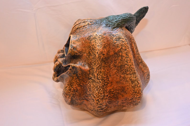 Halloween Paper Mache Pumpkin, One-of-a-kind, Spooky Fall Decor, Unique ...