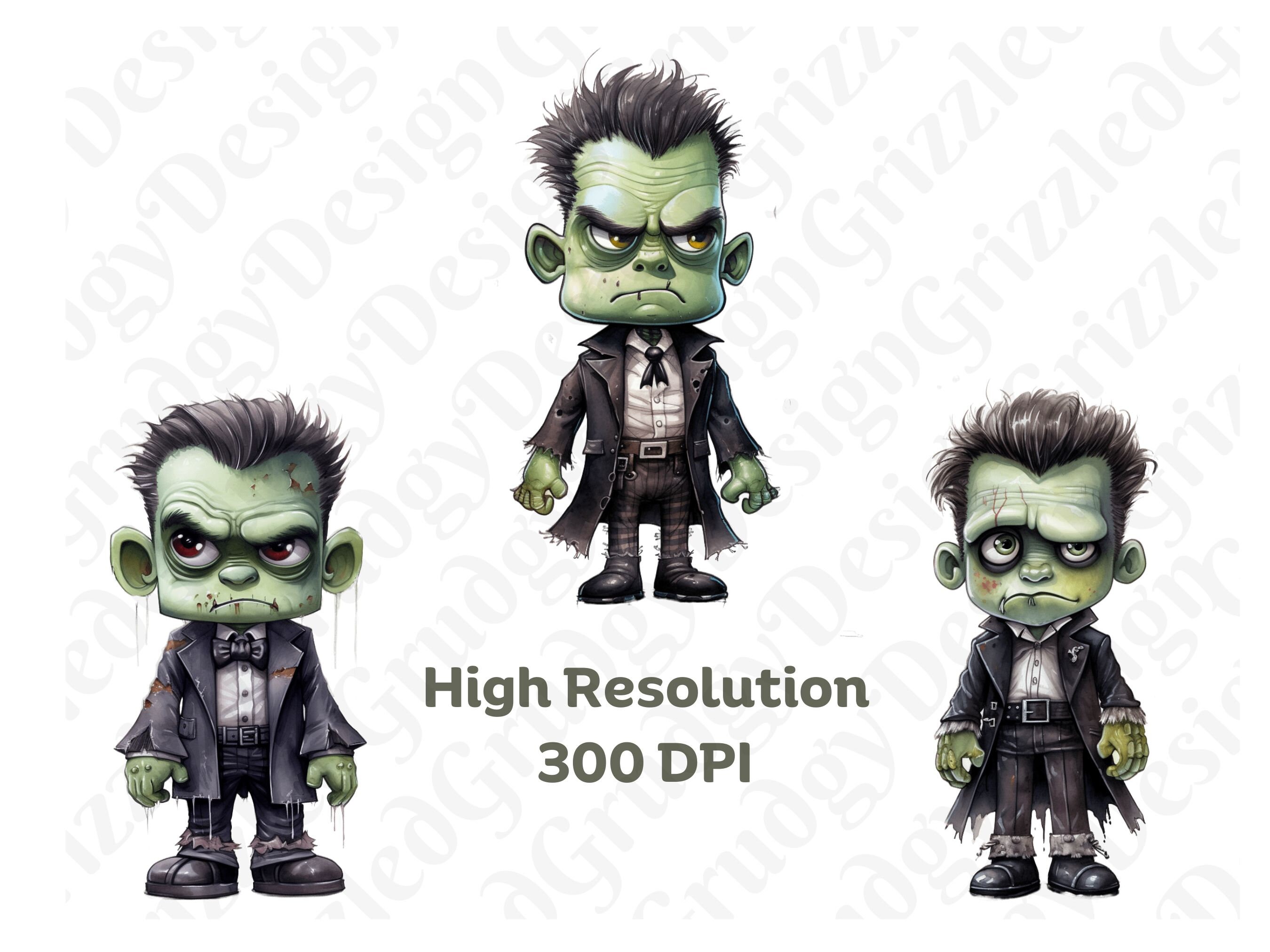 Halloween Frankenstein Clipart Bundle Instant Download - Etsy
