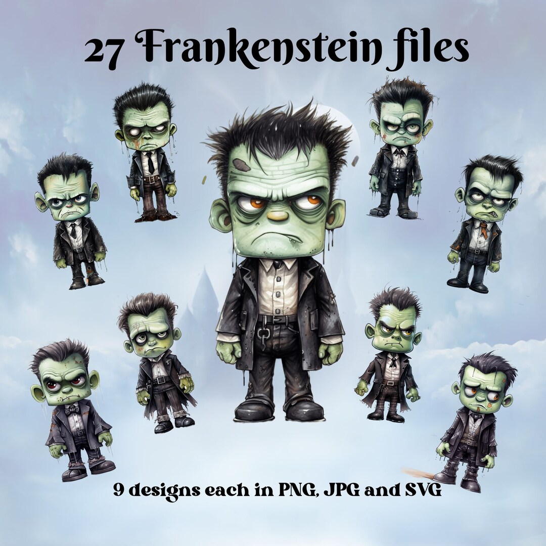 Halloween Frankenstein Clipart Bundle Instant Download - Etsy
