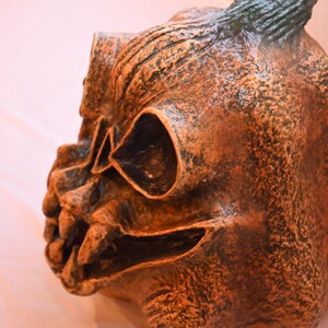 Halloween Paper Mache Pumpkin, One-of-a-kind, Spooky Fall Decor, Unique ...