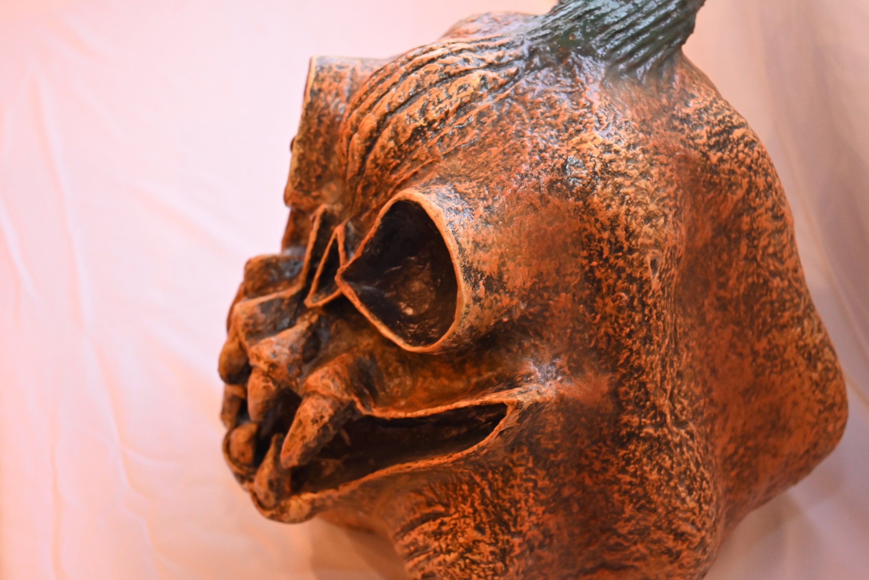 Halloween Paper Mache Pumpkin, One-of-a-kind, Spooky Fall Decor, Unique ...