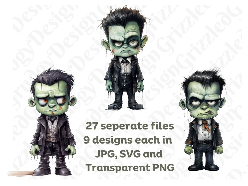 Halloween Frankenstein Clipart Bundle Instant Download - Etsy