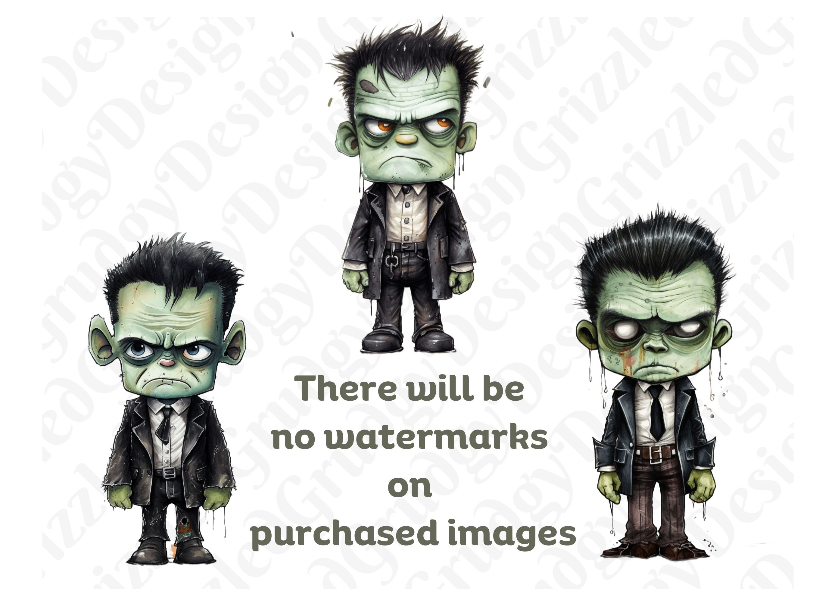 Halloween Frankenstein Clipart Bundle Instant Download - Etsy